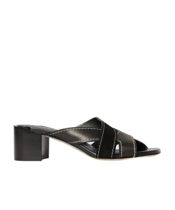 TOD'S Top-mounted Handle Logo Pendant Zipper Closure Sandals - Black