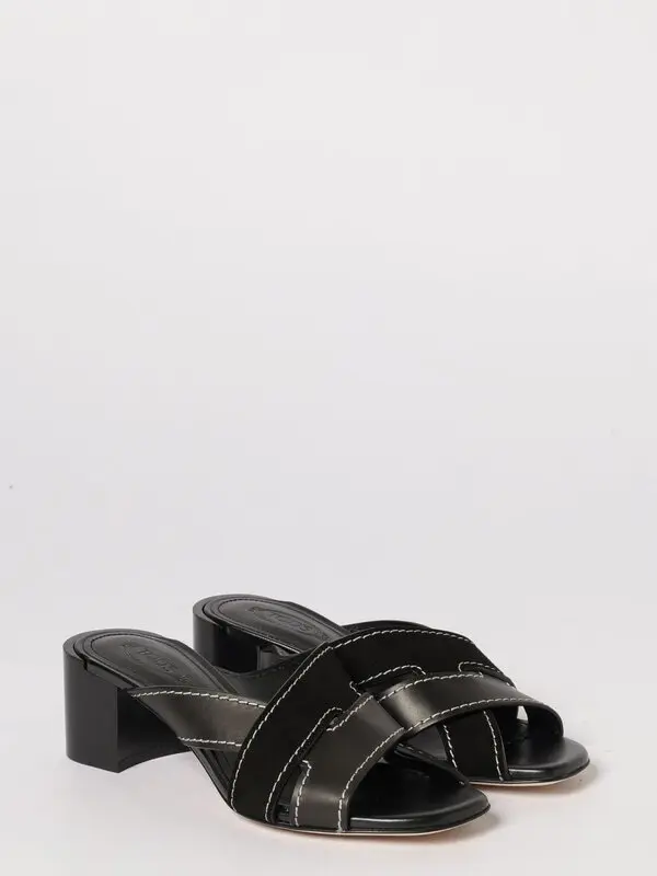 TOD'S Top-mounted Handle Logo Pendant Zipper Closure Sandals - Black