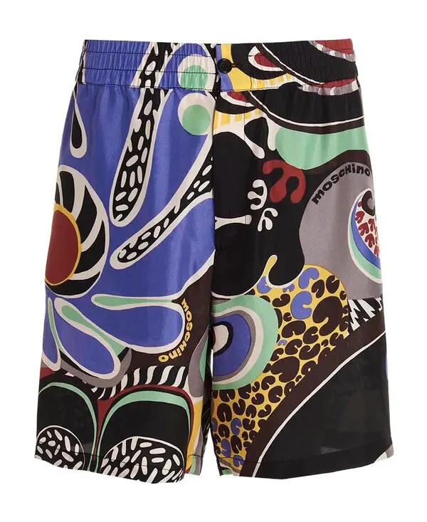 Moschino Psychedelic Print High-waisted Shorts - Black
