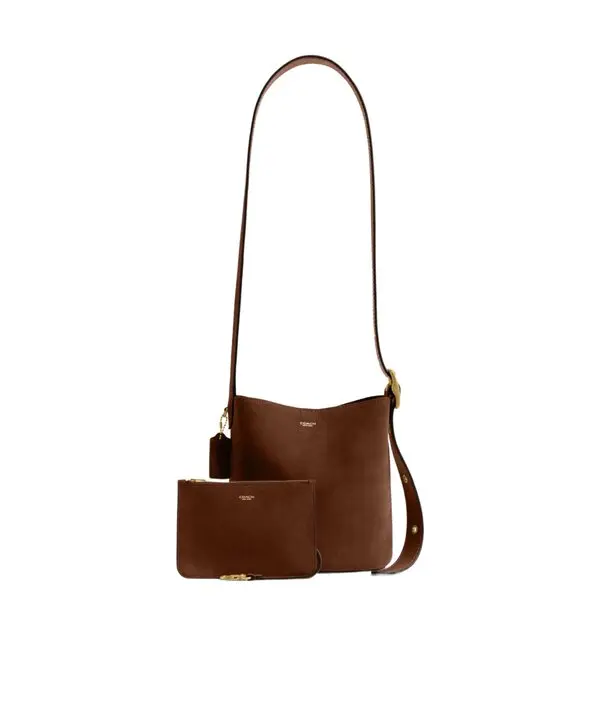 COACH Bleecker 21 Bucket Bag In Suede - B4/warm Brown
