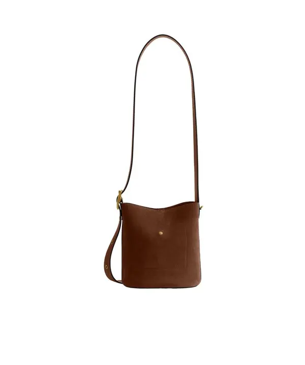 COACH Bleecker 21 Bucket Bag In Suede - B4/warm Brown