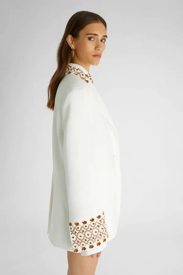Ermanno Scervino Single-breasted Embroidered Jacket