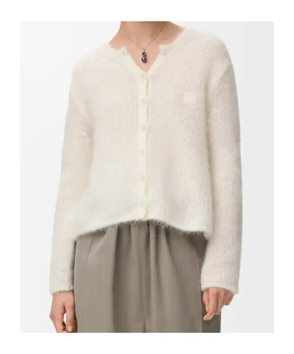 Loewe Anagram Embroidered Cropped Cardigan
