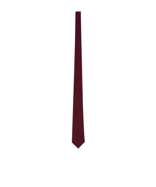 Saint Laurent Silk Satin Tie - Burgundy