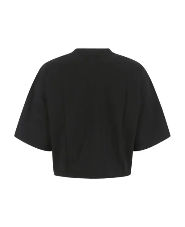 Balmain Logo Printed Cropped T-shirt - Black