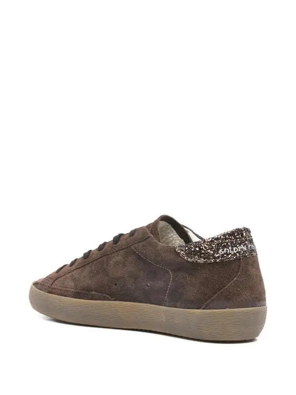 GOLDEN GOOSE Super Star Glittered Sneakers - Brown