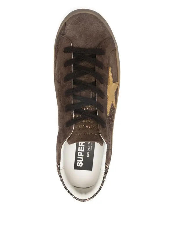 GOLDEN GOOSE Super Star Glittered Sneakers - Brown