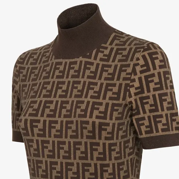 Fendi Ff Motif Knitted Midi Dress