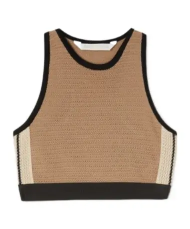 Palm Angels Crocheted Tank Top With Side Stripes