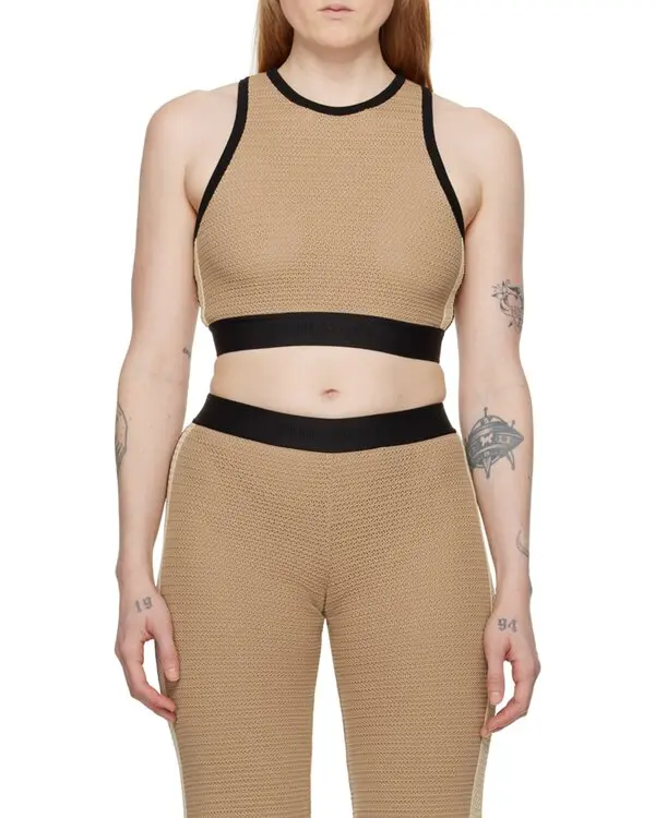 Palm Angels Crocheted Tank Top With Side Stripes