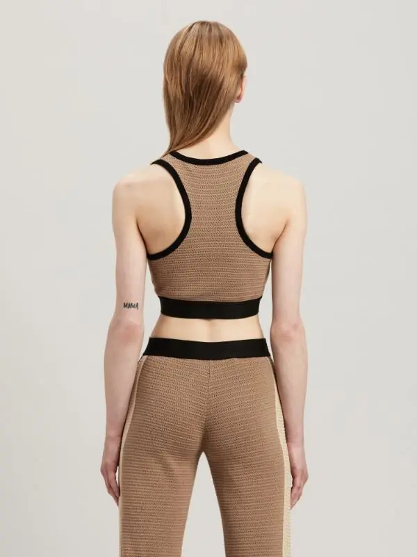 Palm Angels Crocheted Tank Top With Side Stripes