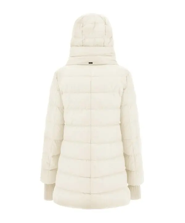 Herno Zip-up Hooded Down Jacket With Detachable Hood And Straight Hem - White