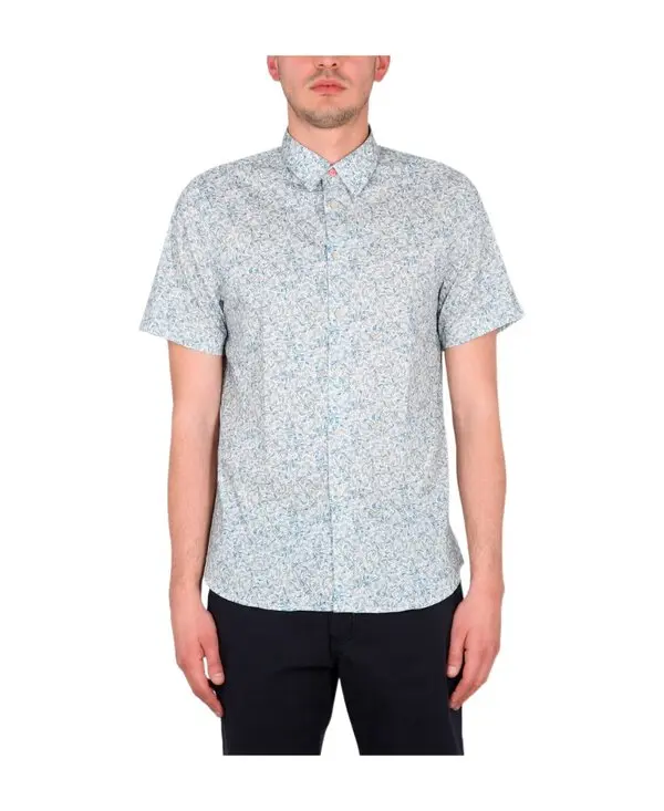 Paul Smith Graphic Printed Curved Hem Shirt