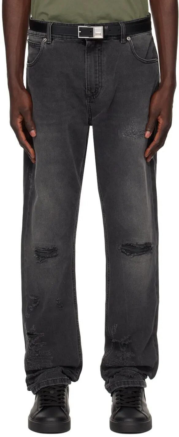 Balmain Distressed Slim Fit Jeans