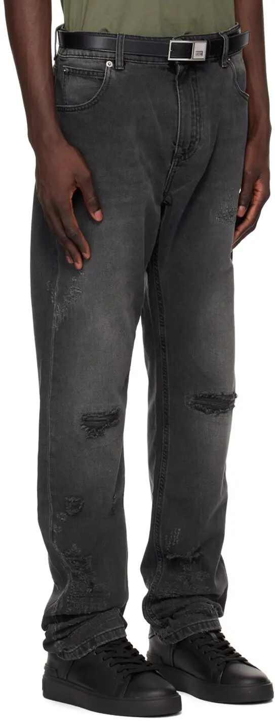 Balmain Distressed Slim Fit Jeans