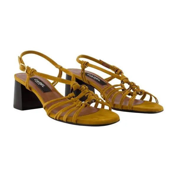 CAREL Strappy Block Heel Sandals - Brown
