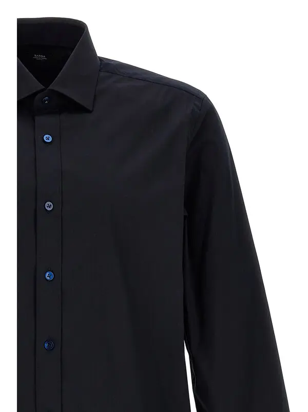 BARBA NAPOLI Lapel Long-sleeved Shirt - Black