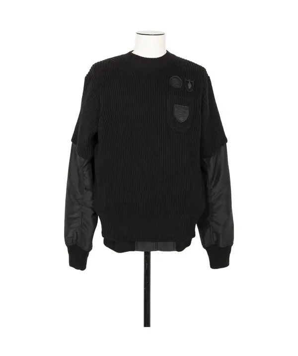Sacai Gonz Layered Knitted Jumper - Black