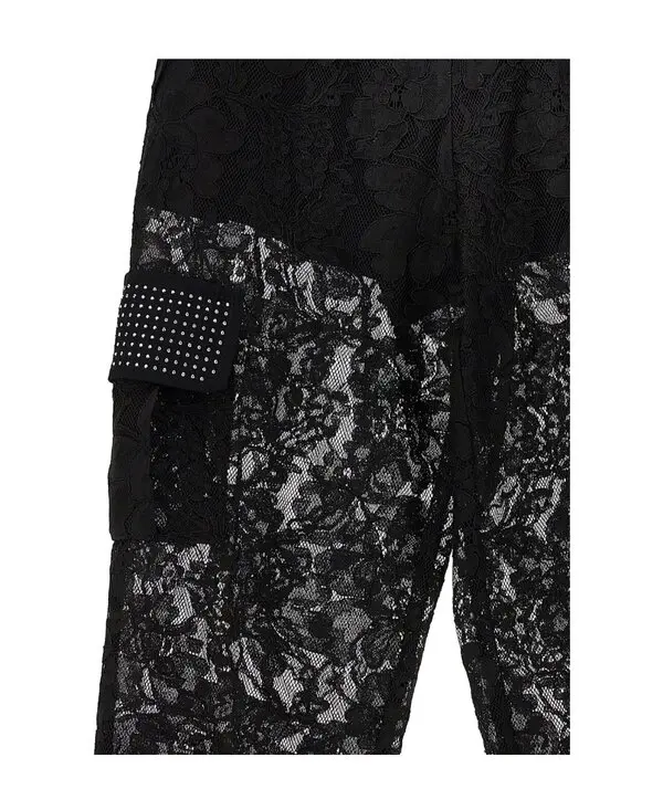 Monnalisa Lace Overlay Cargo Trousers