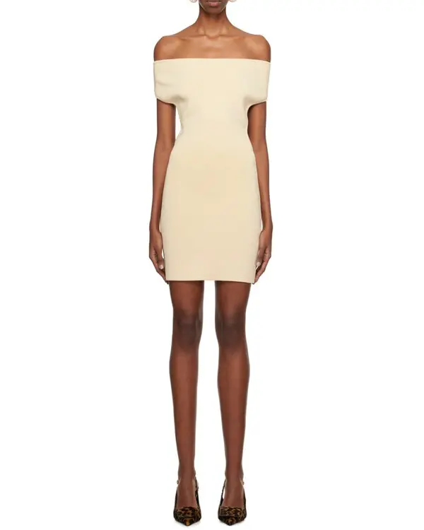 Jacquemus La Robe Cubista Off-shoulder Dress - Nude