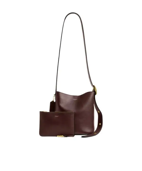 COACH Bleecker Strap Calf Leather Tote Bag - Brass/maple