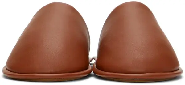 Loewe Calfskin Leather Slippers - Brown