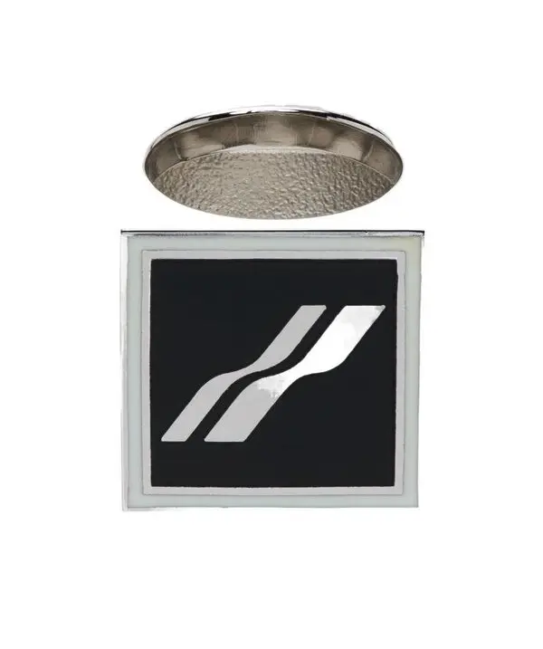 We11Done Brass Logo Ring - Black