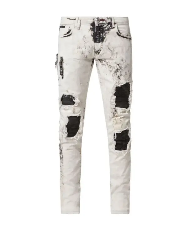 Philipp Plein Logo Jeans - White