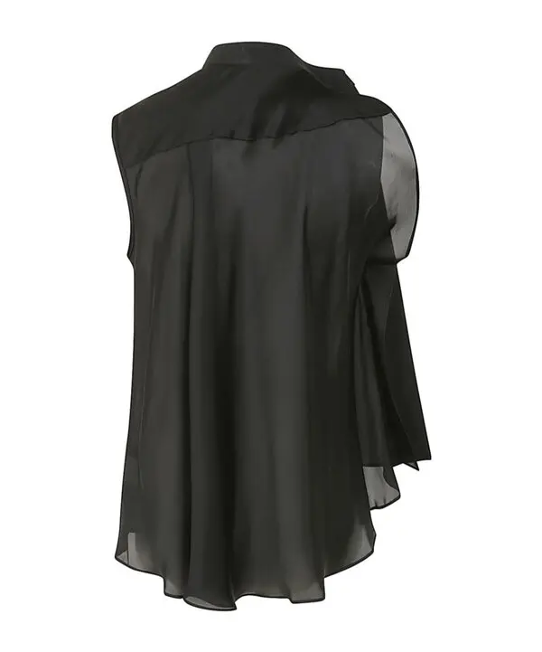 Sacai Sleeveless Flared Hem Top With Pocket Detail