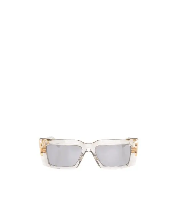 Balmain Logo Square Frame Sunglasses - Gray