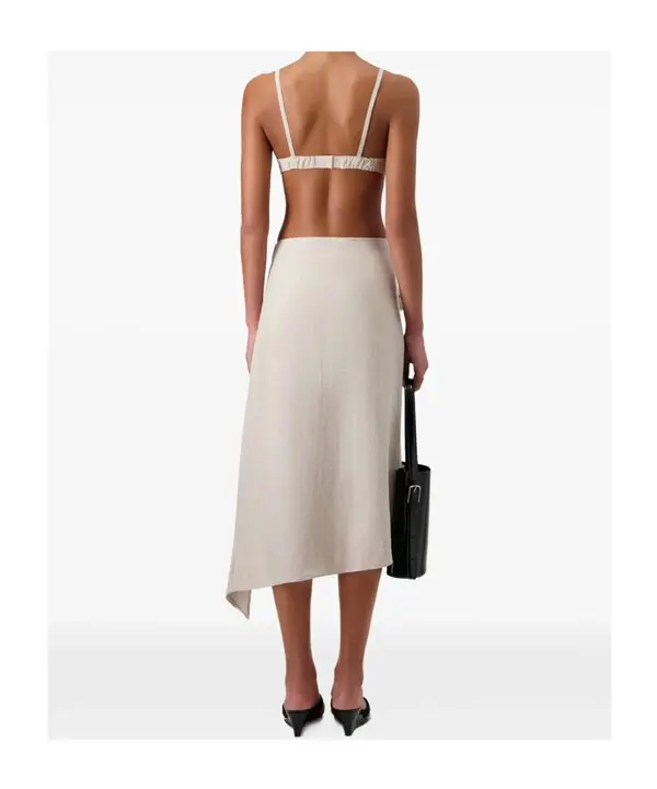 Coperni Flower Gathered Bikini Top - Beige