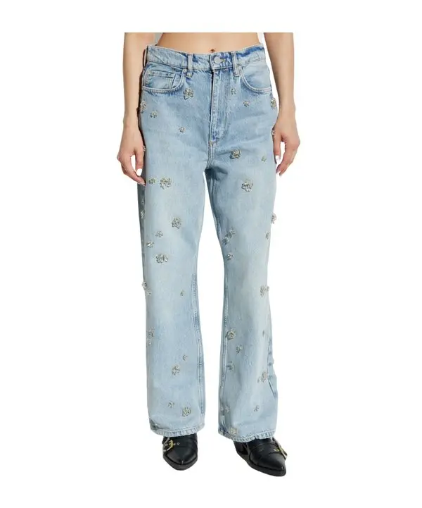 ALLSAINTS Embellished Straight Leg Jeans