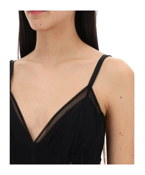 Dolce & Gabbana V-neck Tulle Maxi Dress