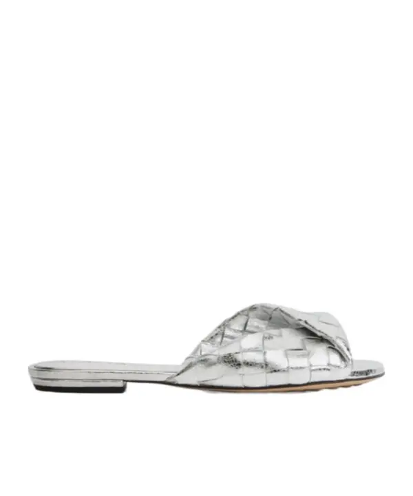 Bottega Veneta Blink Flat Mule - Silver