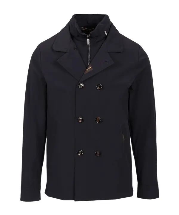 MOORER Volmer-kn Double-breasted Peacoat - Black