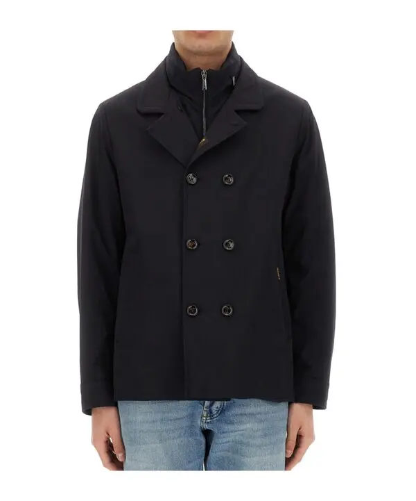 MOORER Volmer-kn Double-breasted Peacoat - Black