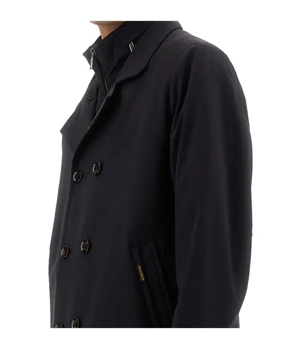 MOORER Volmer-kn Double-breasted Peacoat - Black