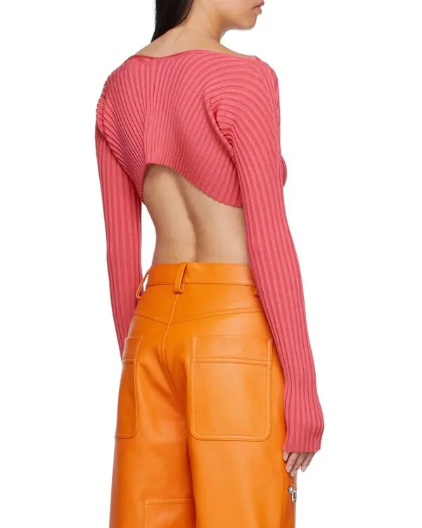 Jacquemus La Maille Pralü Cropped Cardigan - Red