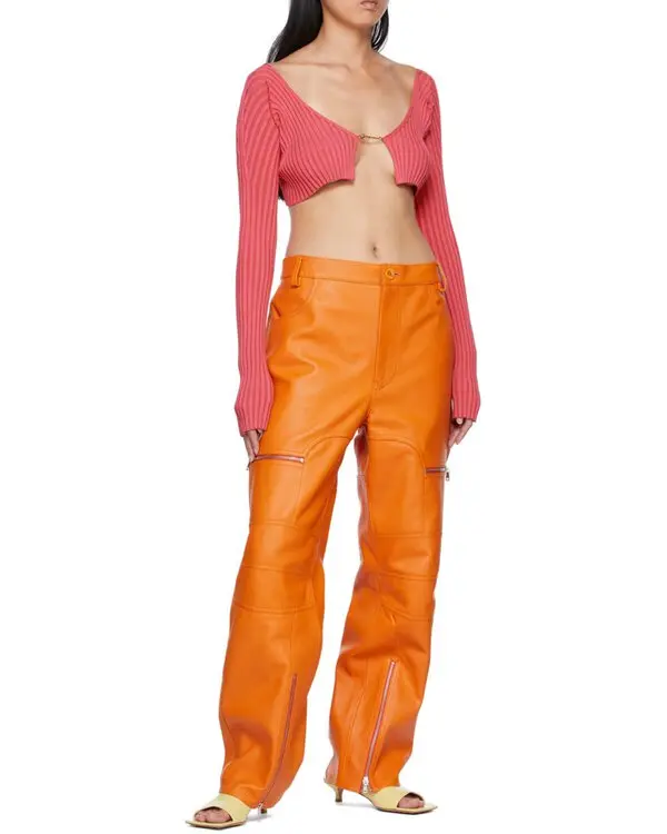 Jacquemus La Maille Pralü Cropped Cardigan - Red