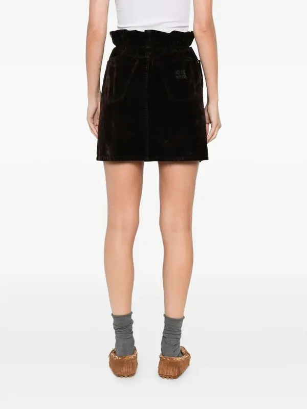 Miu Miu Velvet Paper Bag Waist Mini Skirt