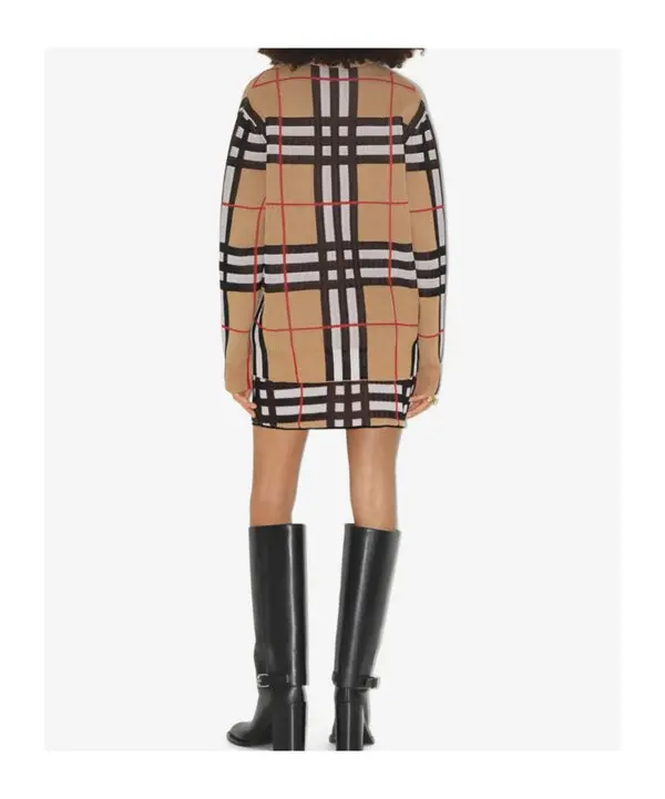 Burberry Checked V-neck Cardigan - Multicolor