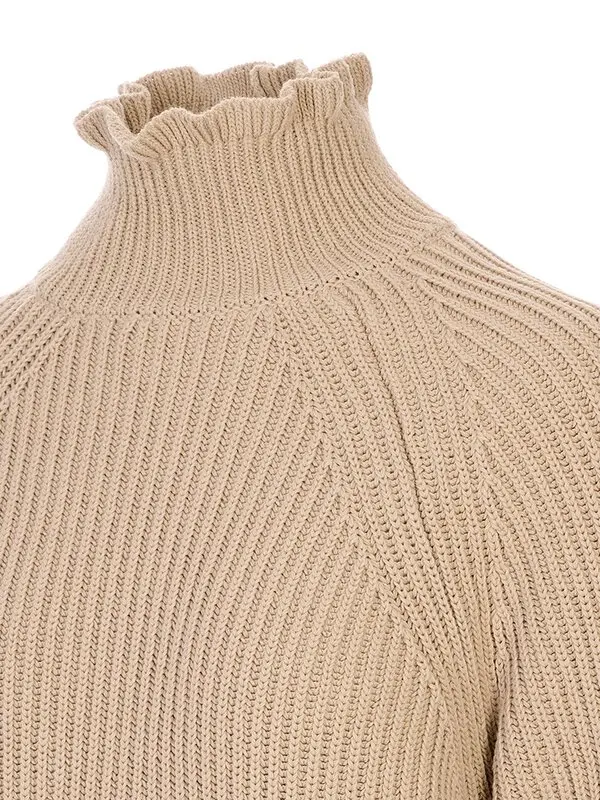 Max Mara Camino Fisherman Rib Knit High Neck Jumper