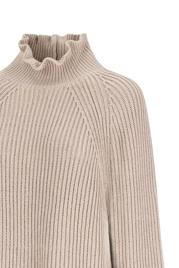 Max Mara Camino Fisherman Rib Knit High Neck Jumper