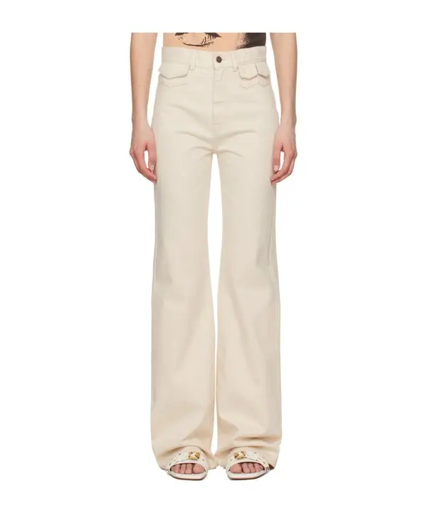 Chloé High-waisted Flared Jeans - Nude
