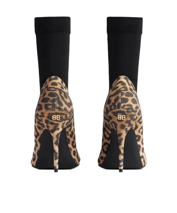 Balenciaga Leopard Print Sock Pumps - Leopard/black