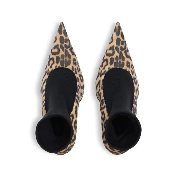 Balenciaga Leopard Print Sock Pumps - Leopard/black