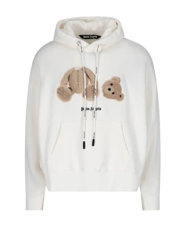 Palm Angels Bear Print Hoodie - White
