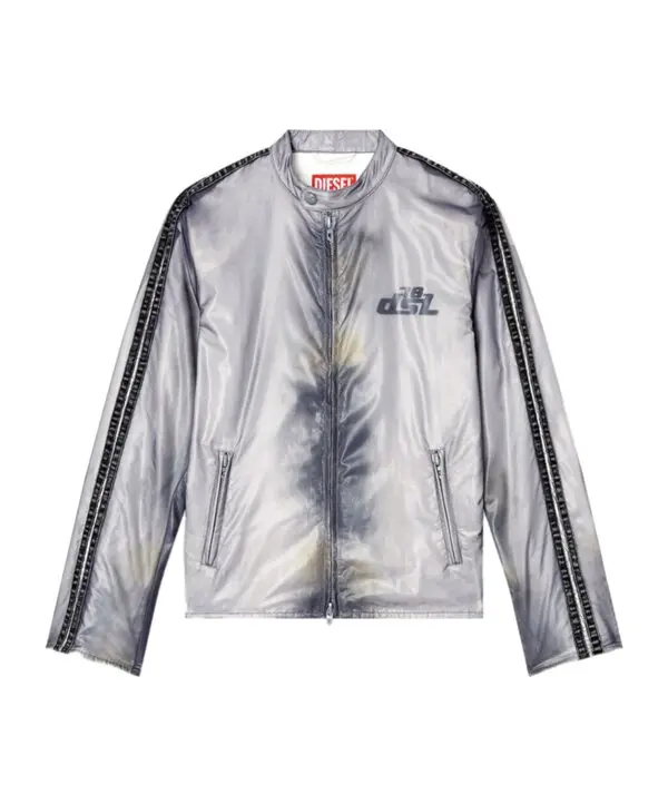 DIESEL® J-pop Bomber Jacket With Glossy Finish - Grey