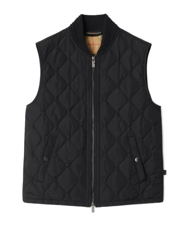 Burberry Quilted Zip-up Gilet - Black