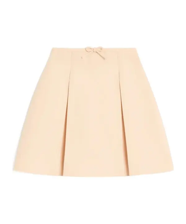 Valentino Garavani Bow Detailed Pleated Skort - Nude